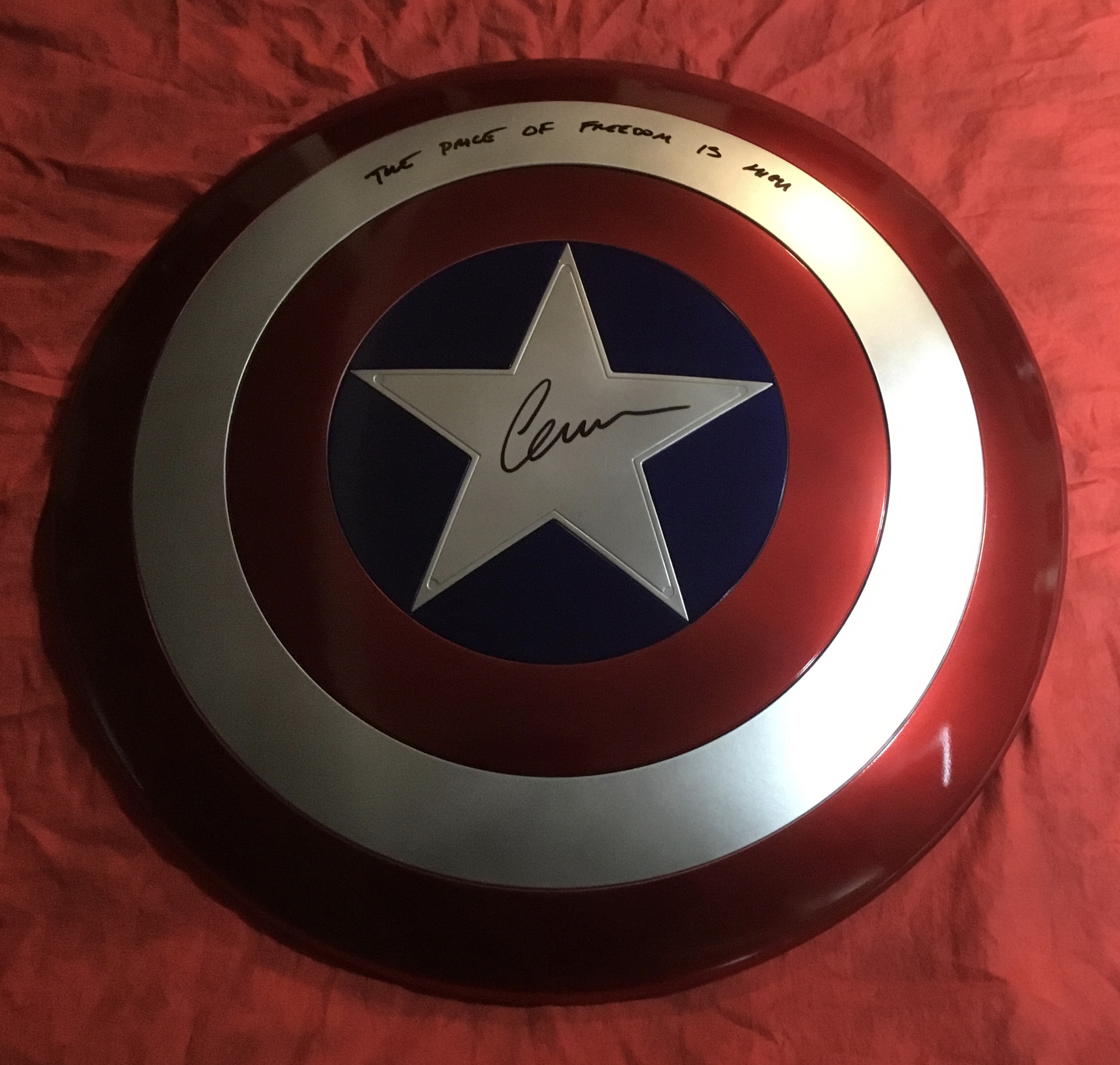 LAST ONE~!!!~MARVEL LEGENDS CAPTAIN AMERICA SHIELD SIGNED WITH “THE ...
